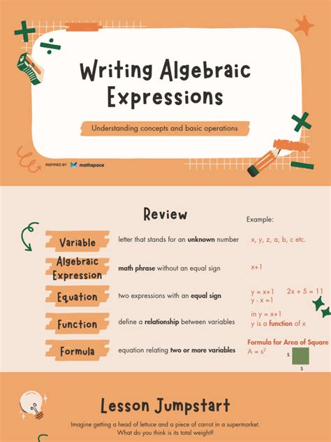 G7 Writing Algebraic Expressions Pdf Variable Mathematics