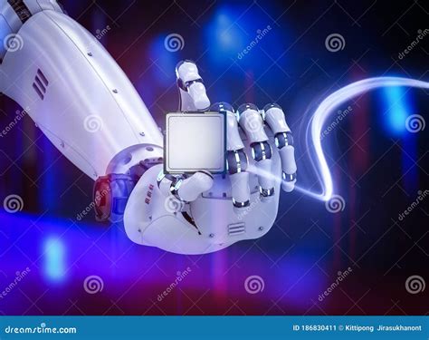 Cyborg Hand Holding Cpu Chip Stock Illustration Illustration Of