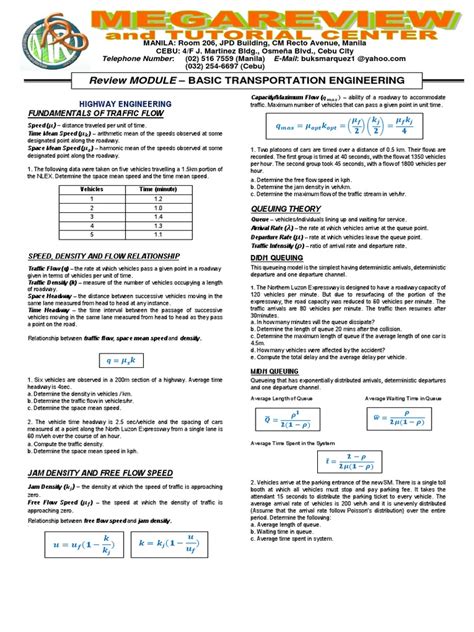 Review Module 14 Basic Transportation Engineering Part 1 Pdf Transport Land Transport