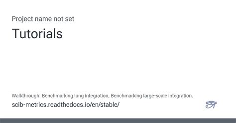 tutorials — scib metrics
