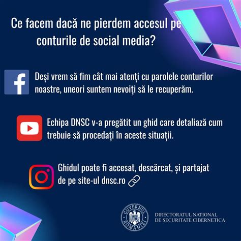 Dnsc A Publicat Un Ghid Util Pentru Protejarea şi Recuperarea Conturilor Social Media