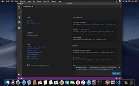 Visual Studio Code اپ سنتر مک