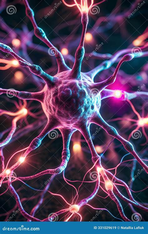Depiction Of A Nerve Cell Or Neuron With Branching Dendrites And The