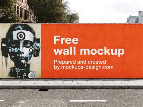 free street wall mockup mockuptree
