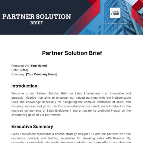 Free Partner Solution Brief Template To Edit Online