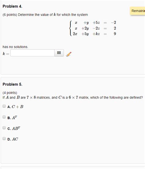 Solved Determine The Value Of K For Which The System {x Y