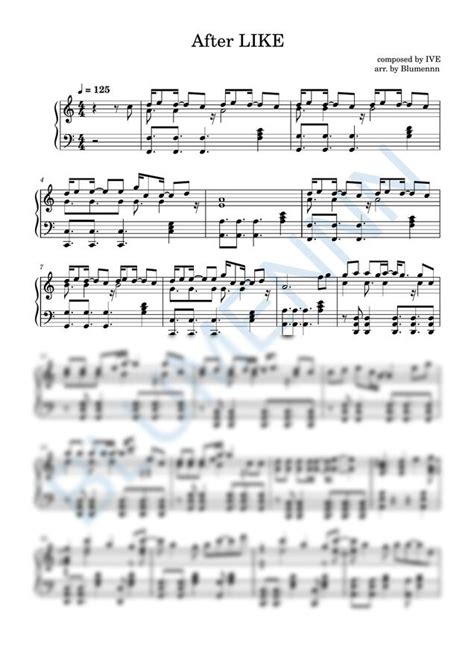 악보 Ive 아이브 After Like By Blumennn