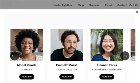 Click Menu Item Show Lightbox Summary Block