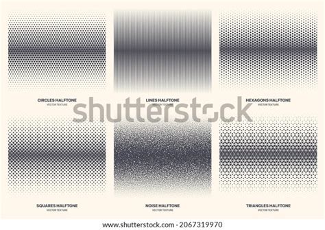 Different Variations Halftone Texture Set Vector Stock Vector Royalty Free