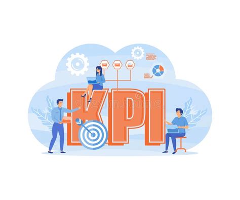 Kpi Or Key Performance Indicator Concept Idea Of Data Review And Evaluation Stock Vector