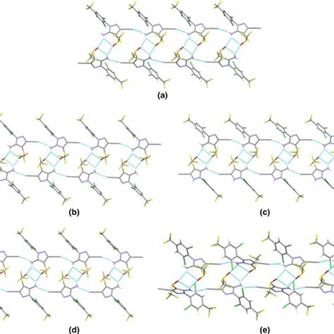 Hydrogen Bonding Interactions In A Pm 1 B Pm 2 C Pm 3 D Pm 4 And E Pm 5 Download Scientific