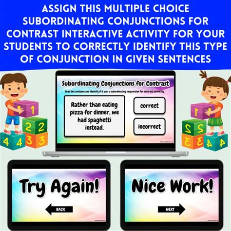 Subordinating Conjunctions For Contrast Interactive Activity For 3rd 4th 5th