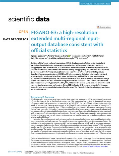 Pdf Figaro E3 A High Resolution Extended Multi Regional Input Output