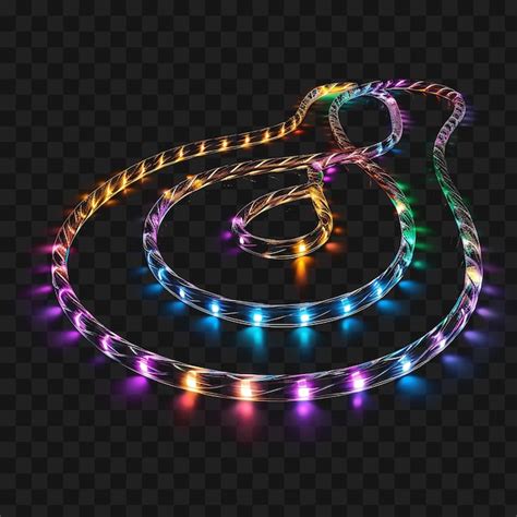 Premium Psd Psd Of Remote Controlled Led Rope Lights With Multicolor Transparen Collage Y2k