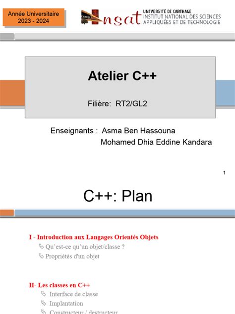 cours 1 notion de classes pdf classe informatique programmation