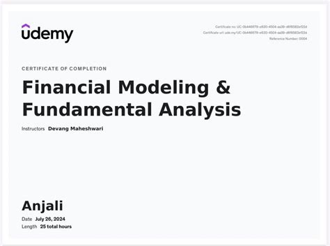 Anjali Singh On Linkedin Acheived Certificate In Financial Modeling And Financial Analysis From