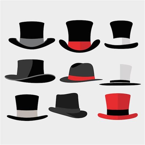 Hat Collection Vector Illustration Set Premium Vector