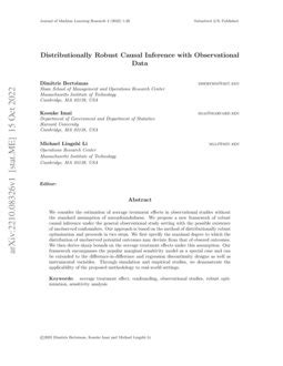 Distributionally Robust Causal Inference With Observational Data DeepAI