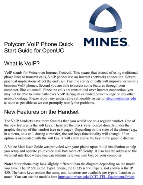Polycom VoIP Phone Quick Start Guide For OpenUC What Is VoIP
