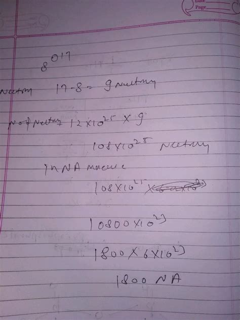 SS Level Calculate Number Of Neutrons Present In X Atoms Of Oxygen Given Na
