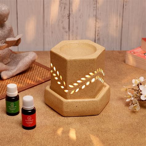 Hexagon Shape Electric Diffuser Brown Asian Aura
