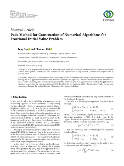 Pdf Pade Method For Construction Of Numerical Algorithms For