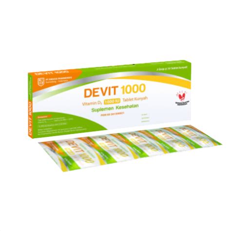 Devit Vitamin D3 1000 Iu 10 Tablet Kunyah Kegunaan Efek Samping