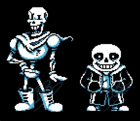 Papyrus And Sans Shaded Battle Sprites By Safetybob9001 On Deviantart