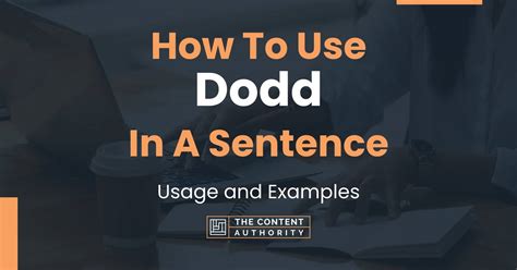 How To Use Dodd In A Sentence Usage And Examples