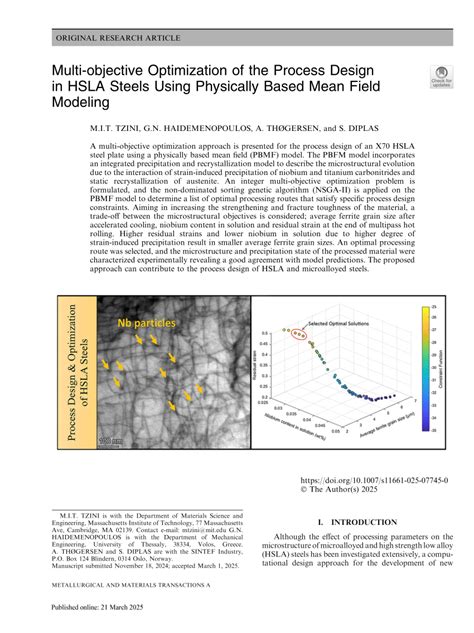pdf multi objective optimization of the process design in hsla steels