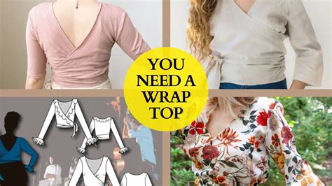 5 Free Wrap Top Sewing Patterns Beginner Friendly Woven And Stretch Fabrics Youtube