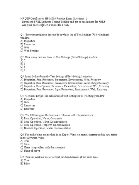 Qtp3 Questions Download Free Pdf Systems Engineering Computer