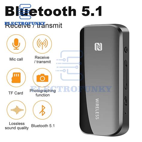 《on Sales》bluetooth 5 1 Transmitter Receiver Nfc Tf Card Edr Wireless Adapter Adapter 3 5mm Aux