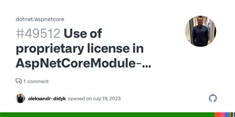 Use Of Proprietary License In Aspnetcoremodule Setup · Issue 49512