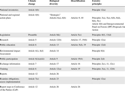 Overlapping Requirements Of The Parties To The Rio Agreements Undp 1997 Download Scientific