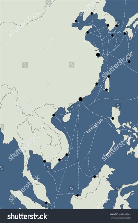 Main Maritime Shipping Routes Over Royalty Free Licensable Stock Illustrations Drawings