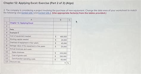 solved chapter 12 applying excel exercise part 2 of 2