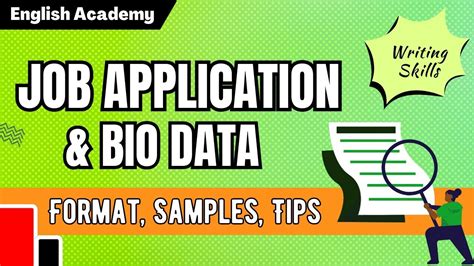 Job Application And Biodata Class 12 Format Samples Tips English