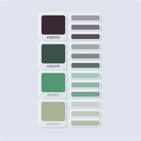 Premium Vector Color Palette Combination In Rgb Hex Neumorphic Style
