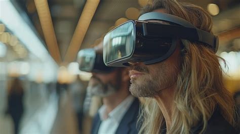 premium photo using virtual reality simulators in the office by a man