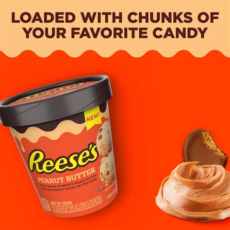 REESE S Peanut Butter Light Ice Cream 16 Oz Pint