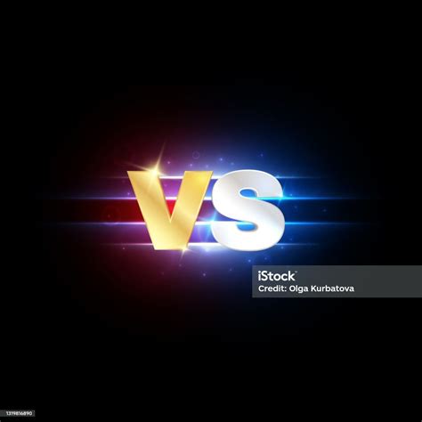 로고 대 검은 배경에 네온 번개와 금과 은 문자 대 대회 기호 대립과 충돌 엠블럼 음악 또는 스포츠 전투 벡터 고립 된 일러스트 Championship에 대한 스톡 벡터