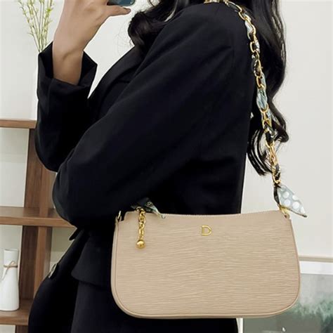 드레시백 짐머 미니 토트 플리츠 스카프 체인 핸드백 스트랩 2개 구성 간편 데일리 클러치 가방 심플 베이직 숄더 크로스백 정장 캐주얼 장지갑 손가방