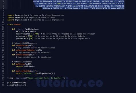 POO Python Clase Evento Tutorias Co