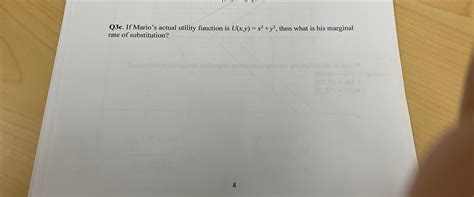 solved q3c ﻿if mario s actual utility function is