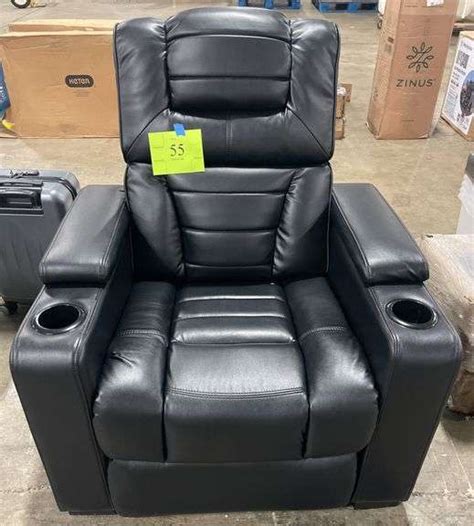 Abbyson Living Home Theater Power Recliner Black Earls Auction Company
