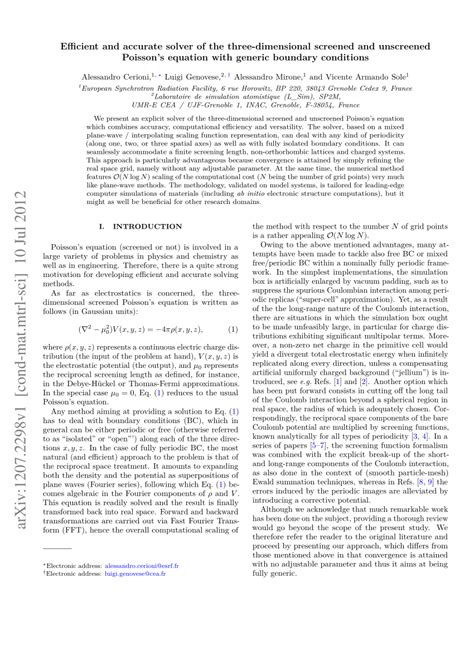 Pdf Efficient And Accurate Solver Of The Three Dimensional Screened And Unscreened Poissons