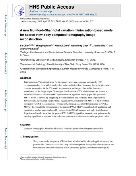 pdf a new mumford shah total variation minimization based model for