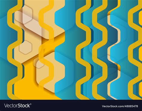 Retro Geometric Abstract Orange Blue Tech Vector Image