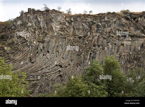 Geological Formation Of Octagonal Basalt Columns In Garni Gorge Called The Symphony Of Stones